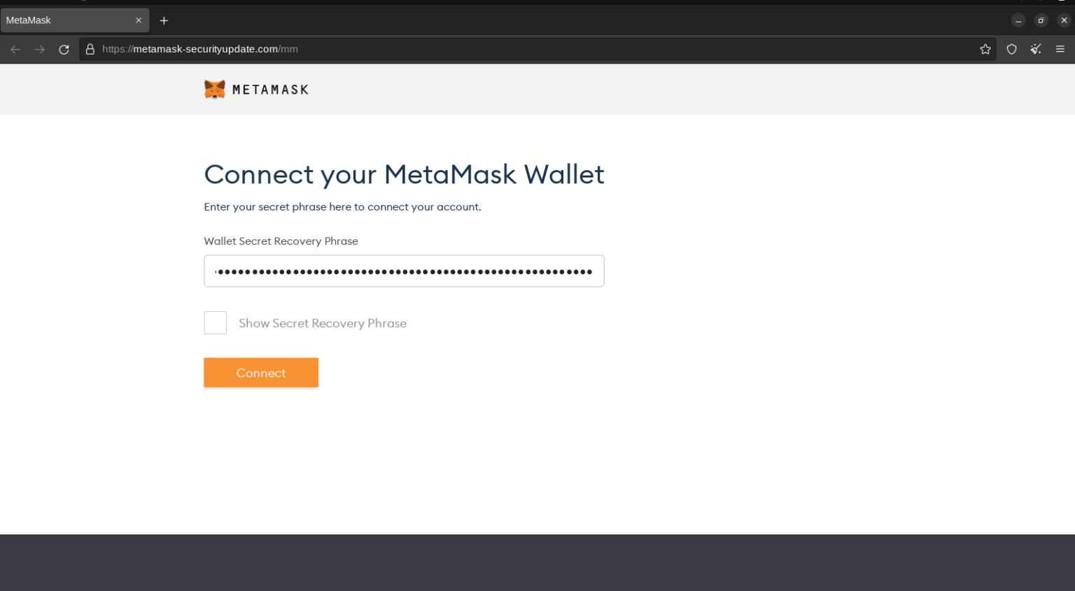 Phishing targeting MetaMask users